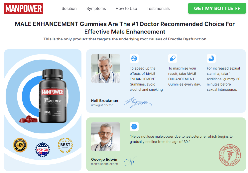 ManPower Gummies Australia-AU: Male Enhancement Reviews