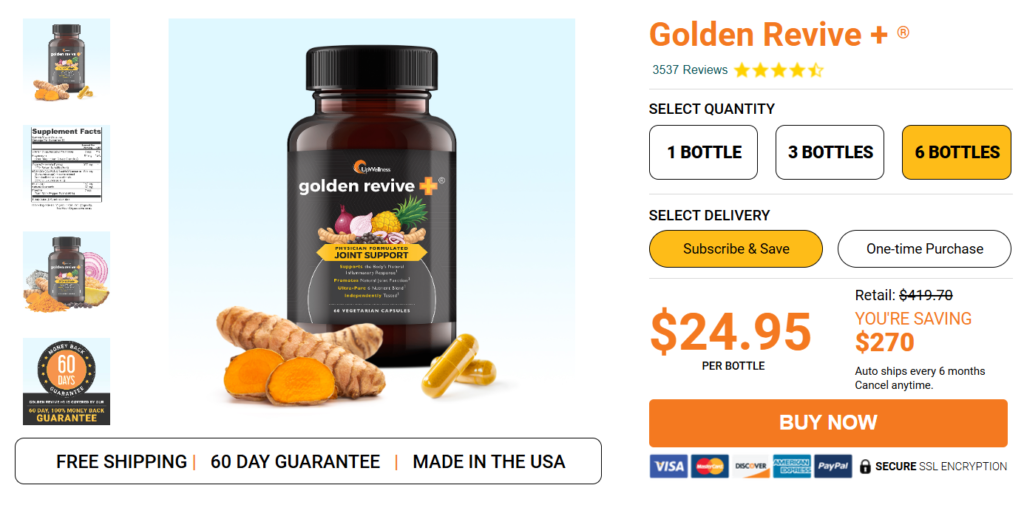 Golden Revive Joint Support: Reviews, Official Website, Price, Buy
