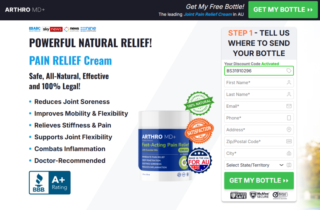 Arthro MD+ Cream Australia/Canada: Reviews, Price & Pros, Buy